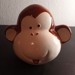 Art | Ceramic Monkey Face 5 Coin Bank | Poshmark